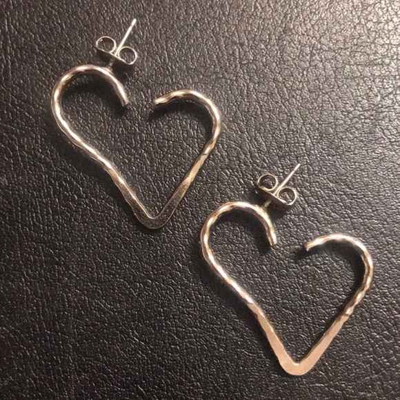 Jewelry | Vintage Silver Open Heart Earrings | Poshmark